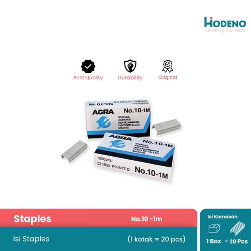 Jual Agra - Isi Staples No 10-1M (1 Box isi 20 Pcs) | Steples Stapler ...
