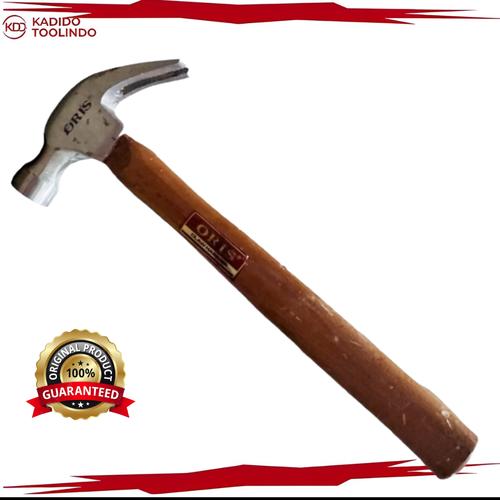 Jual palu gagang kayu kambing 16oz merk oris palu kambing claw hammer ...