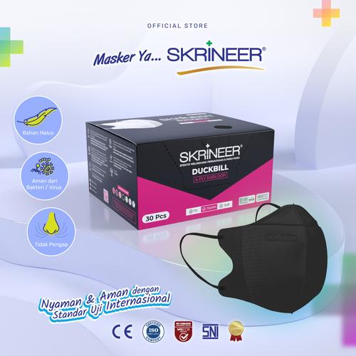 Promo Skrineer Masker Duckbill Black Pink 4ply Earloop Box isi 30pcs ...