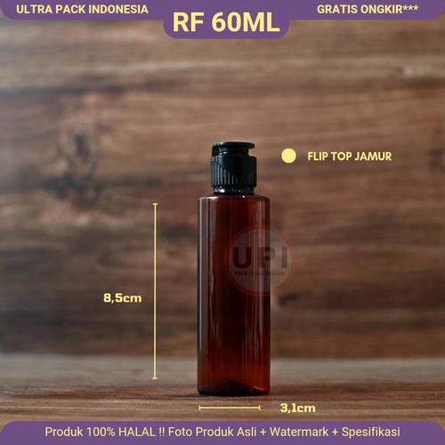 Jual BOTOL PET RF 60ML AMBER & FLIP TOP JAMUR HITAM - Kota Tangerang ...