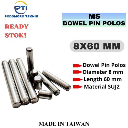 Jual Dowel Pin Polos 8 mm Dowel Pin Lurus Tanpa Drat 8x60 mm Made in ...