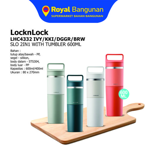 Jual LocknLock LHC4332 SLO 2IN1 WITH TUMBLER 600ML - IVORY - Kab ...