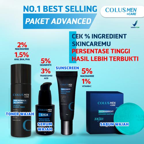 Promo Paket Advanced Skincare Pria Colus Serum Pria Moisturizer Sabun ...