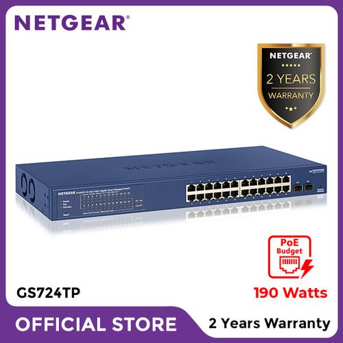 Promo Netgear GS724TP 24 Port Gigabit Ethernet PoE Smart Managed Pro ...