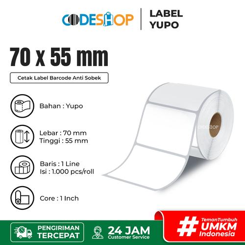 Jual Label Stiker Yupo 70x55mm / 70x55 / 70 x 55 mm 1000 Pcs - Jakarta ...