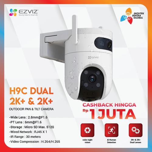 Promo EZVIZ H9C DUAL 2K & 2K (3MP&3MP) Dual-Lens Pan & Tilt Wifi Smart ...
