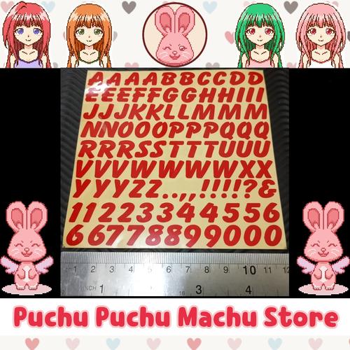 Jual Sticker / Stiker Alphabet Abjad Huruf Angka font ARIAL 1,8 cm ...