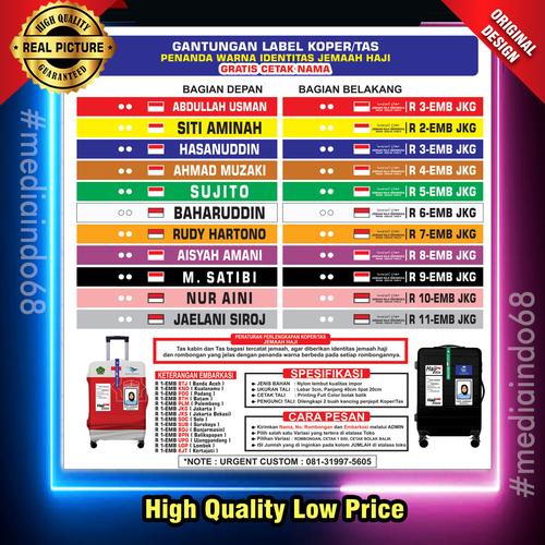 Jual Gantungan Tas/Koper Jemaah Haji-Umroh Penanda Warna Rombongan ...