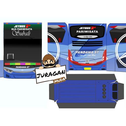 Jual DIY Miniatur Bus Pandawa 87 Biru Papercraft Lembaran Skala 20 ...