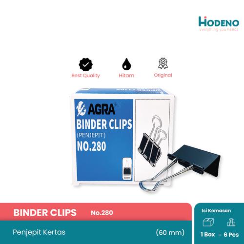 Jual Agra - Binder Clip Klip Kertas No. 280 (6 Pcs) | Paper Clips Besar ...