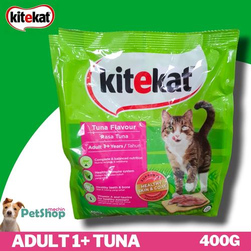 Jual KITEKAT CAT ADULT HEALTHY SKIN & COAT TUNA 400G / MAKANAN KERING ...