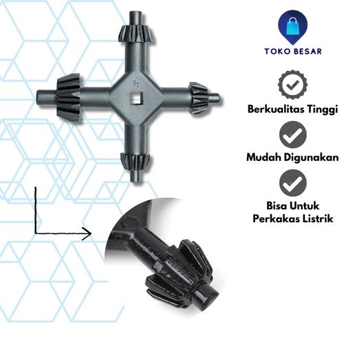 Jual Kunci Kepala Mata Bor 4 Cabang Drill Chuck Key 4 IN 1 UNIVERSAL ...