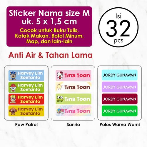 Jual Stiker Label Nama Anak Custom Ukuran M isi 32 pcs Label Nama Anak ...