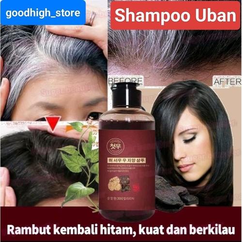 Jual Shampoo Uban Korea Ginseng Black Herbal Natural Shampoo Penghitam ...