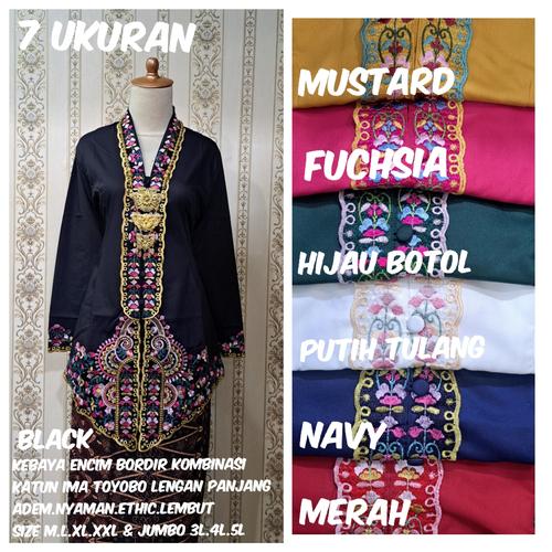 Jual Kebaya Encim Katun Ima Lengan Panjang(adem) M.L.XL.XXL JUMBO 3L.4L ...