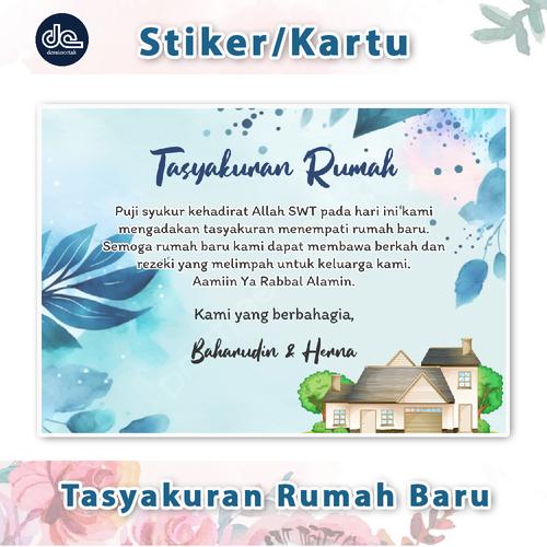 Jual Stiker tasyakuran rumah / syukuran tempat tinggal baru - Desain 3 ...