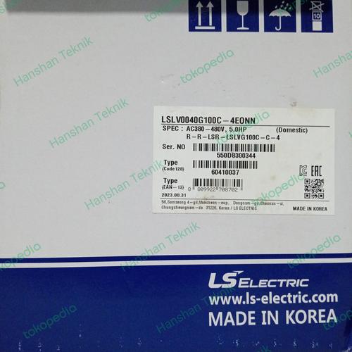 Jual LS INVERTER LSLV0040G100-4EONN 5.0HP - Kab. Purwakarta - Hanshan Teknik | Tokopedia
