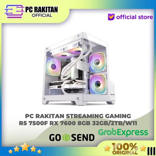 Promo PC RAKITAN STREAMING GAMING R5 7500F RX 7600 8GB 32GB/2TB/W11 ...