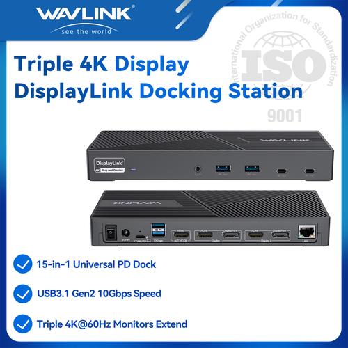 Promo WAVLINK Triple 4K Display DisplayLink Docking Station, Dock Laptop Universal Dock Laptop ...