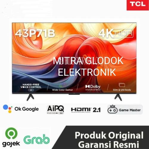 Jual NEW!!!TCL 43 INCH 43P71B SMART GOOGLE TV UHD 4K DOLBY ATMOS HFVC 2 ...