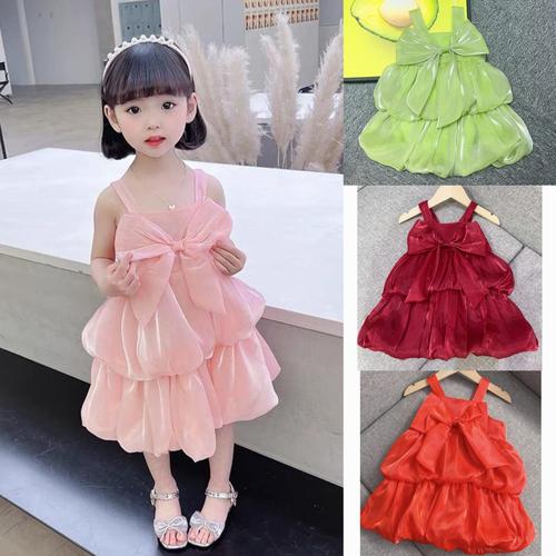 Promo Dress Baby Princess Sling Satin Impor 3 Bulan -4 tahun - Pink ...