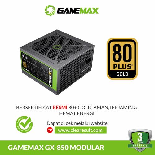 Jual Power Supply / PSU GAMEMAX PSU 850W GX-850 Modular 80+ Gold ATX ...