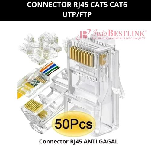 Jual Konektor RJ45 Cat6 Anti Gagal Kabel Tembus RJ45 Cat 6 Connector ...
