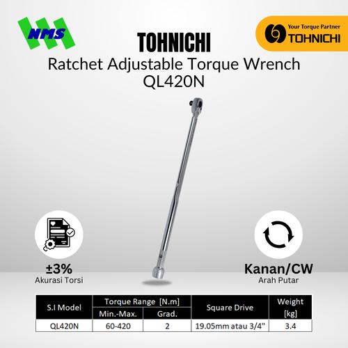 Jual Kunci Torsi QL420N 3/4" 60 - 420Nm TOHNICHI Torque Wrench ...