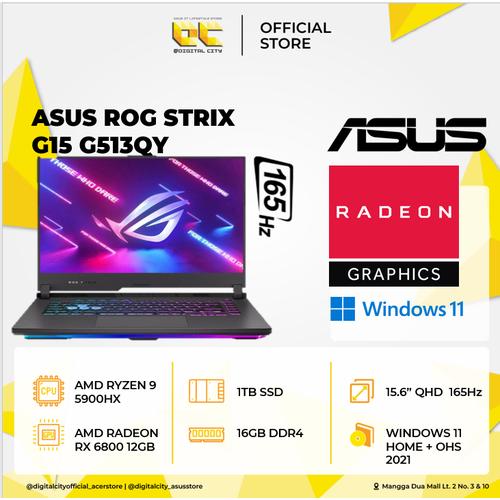 Jual ASUS ROG G513QY RYZEN 9 51900HX 16GB 1TBSSD RX6800 12GB W11+OHS 15 ...