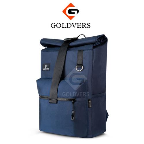 Promo Tas Ransel Backpack Rolltop Laptop Pria Wanita-GOLDVERS - Hitam ...