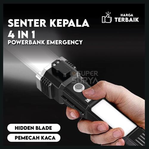 Promo Senter LED 4in1 Multifungsi Emergency Pemecah Kaca Manget Cas ...