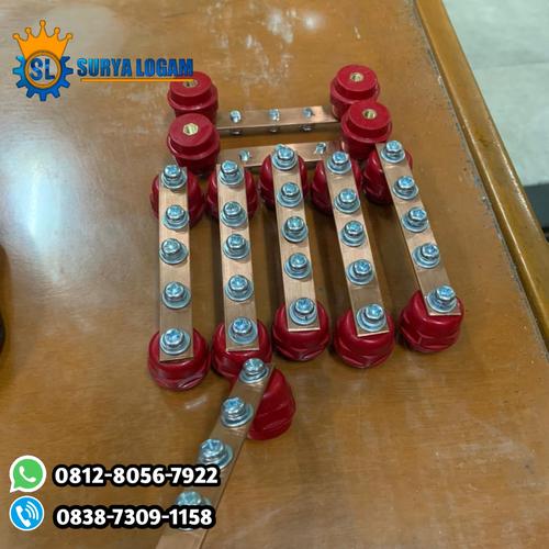 Jual busbar tembaga nol arde grounding 15mm x 100mm tebal 2mm komplit ...