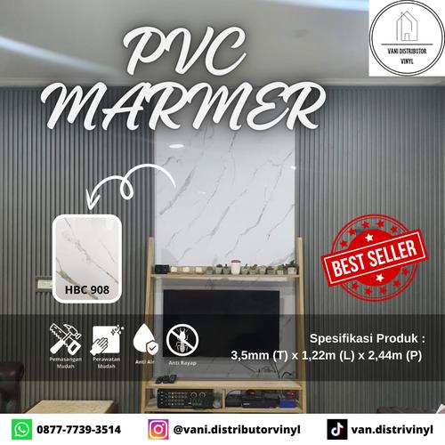 Jual PVC Marmer Dinding Panel HBC Tebal 3,5mm Tahan Air dan Rayap ...