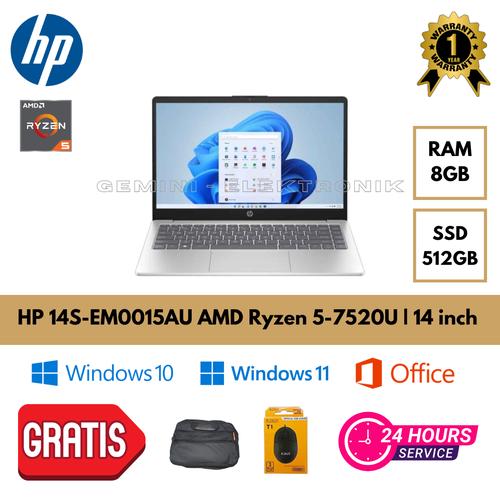 Promo Laptop HP 14S-EM0015AU AMD Ryzen 5-7520U | 8GB 512GB SSD 14″ FHD ...