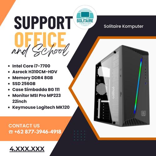 Jual PC Rakitan Office Fullset Murah | Intel Core i7 7700 | H310M-HDV | DDR4 8GB | SSD 256GB ...