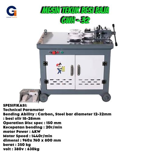 Jual Mesin Pembengkok besi Bulat 32 mm/ Mesin Bending Besi Baja GWH-32 ...