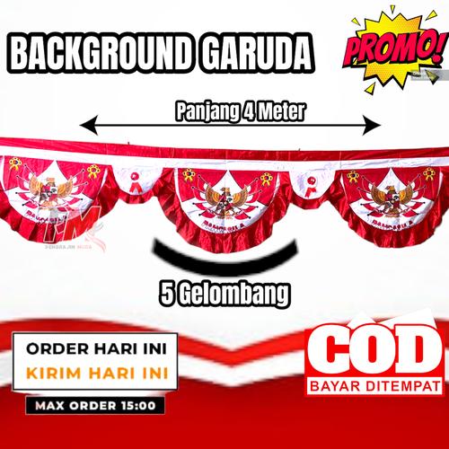 Jual Bendera Background Garuda merah putih Cantik 5 Gelombang Panjang ...