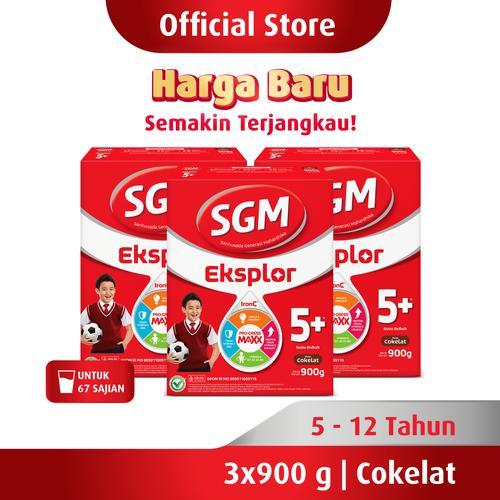 Promo SGM Eksplor 5+ dengan IronC Susu Bubuk Rasa Cokelat 900GR x 3 ...