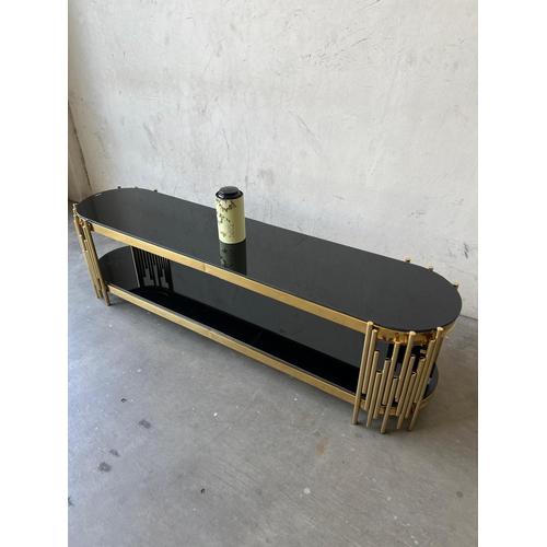 Jual Buffet TV kaca Chrome Gold / Meja tamu kaca Minimalis / Coffee ...