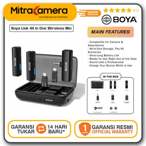 Promo Boya BoyaLink All in One Wireless Mic Boya Link Microphone RESMI ...