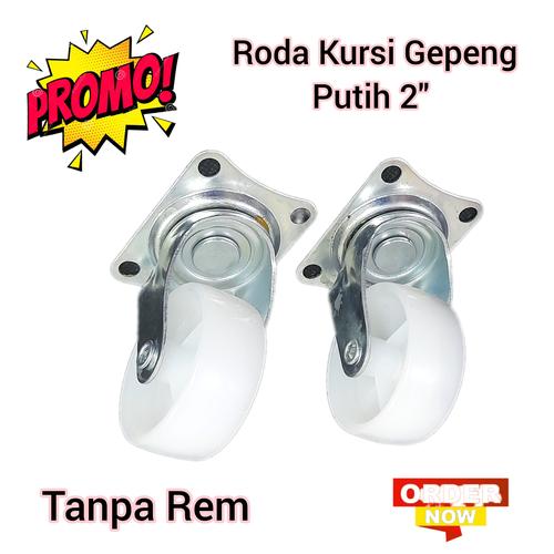 Jual Roda Kursi Gepeng Putih Nylon 2" inch Roda Caster Kaster Castor ...