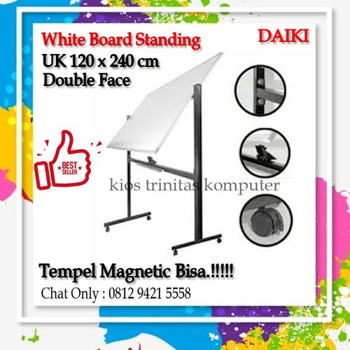 Jual Papan tulis / Whiteboard daiki double face stand magnetic uk ...