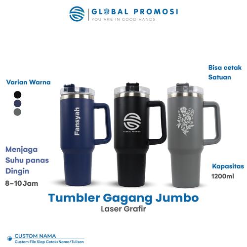 Promo Tumbler Gagang Jumbo Stainless Steel Custom Laser Grafir Botol ...