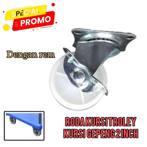 Jual Roda Kursi Gepeng Putih Nylon Roda Caster Kaster Castor Wheel Roda ...