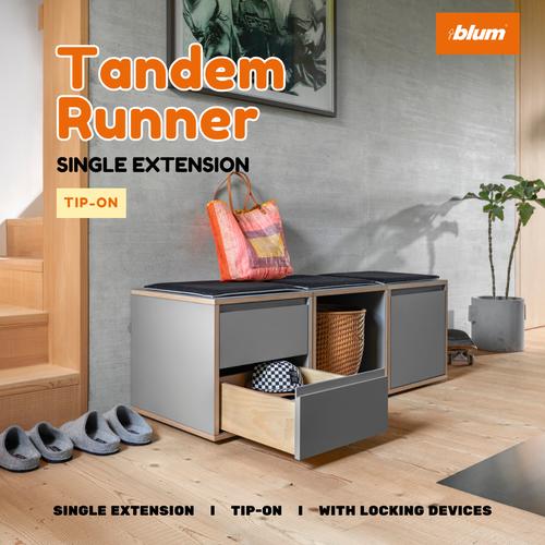 Promo [FULL SET] Rel Tandem BLUM Tip-On Runner Single Extension / BLUM Tandem Runner Tip-On SE ...