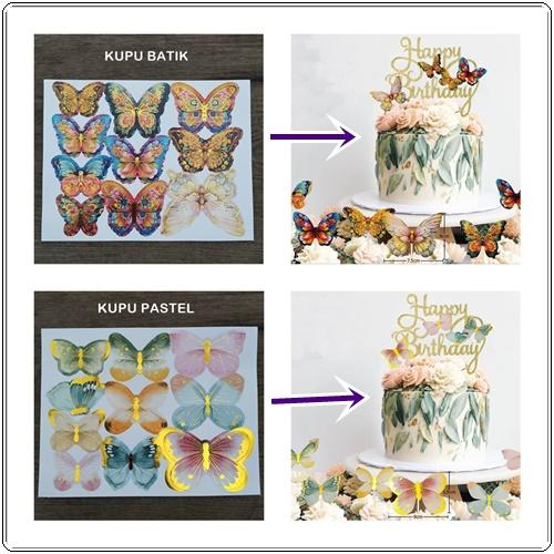 Jual TOPR-46 : Cake Topper Kupu Kertas (per set 10 buah) - Kuning ...