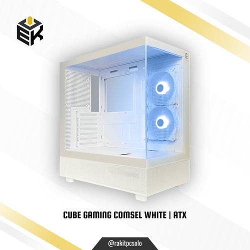 Jual Casing PC CUBE GAMING COMSEL WHITE - ATX Gaming Case - Tempered ...