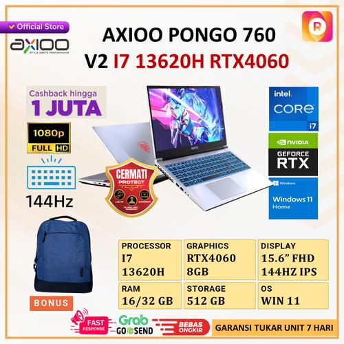 Promo Laptop Gaming AXIOO PONGO 760 V2 RTX4060 i7 13620H 32GB 512GB W11 ...
