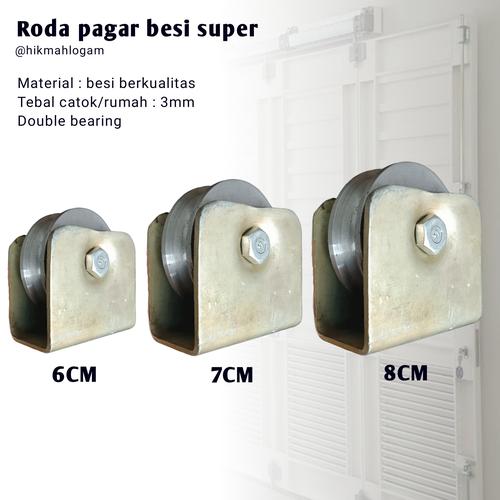 Promo Roda Pagar Pintu Besi SUPER | 6CM, 7CM, 8CM - 6cm, rell behel ...