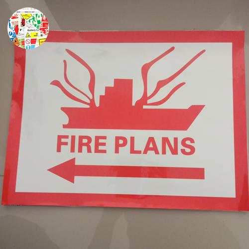 Jual 336093 FIRE SIGN (RED), FIRE PLANS (L) ARROW 300x400 MM - Glow In ...